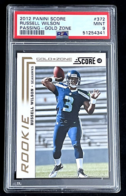 2012 PANINI SCORE RUSSELL WILSON ROOKIE #372 GOLD ZONE PSA 9 MINT | eBay