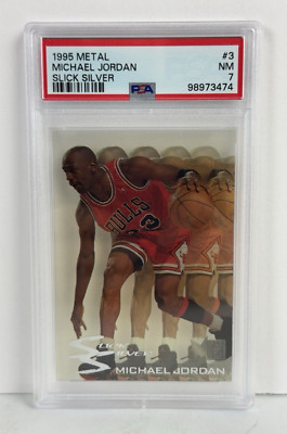 1995-96 Fleer Metal Michael Jordan Slick Silver #3 PSA 7 NM GG974 | eBay