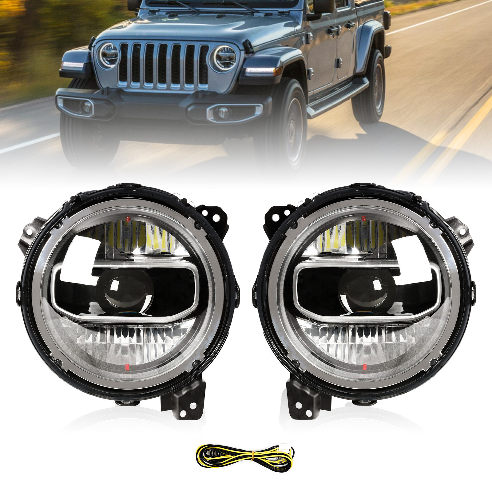 9" LED Headlights for 18-23 Jeep Wrangler JL Gladiator JT Headlamps ...