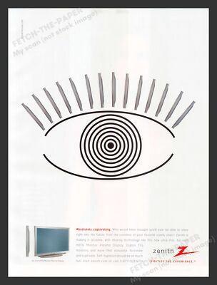 Zenith 60" HDTV Monitor Plasma T.V. 2000s Print Advertisement Ad 2001 ...