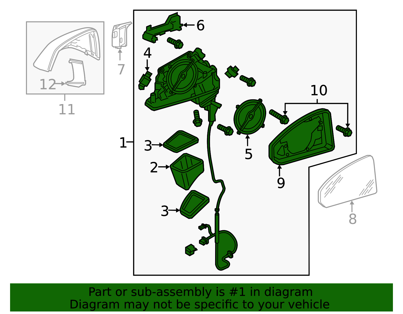 Black Right Side View Mirror PM Camera 80B857410E9B9 Fits 2019 Audi Sq5 ...