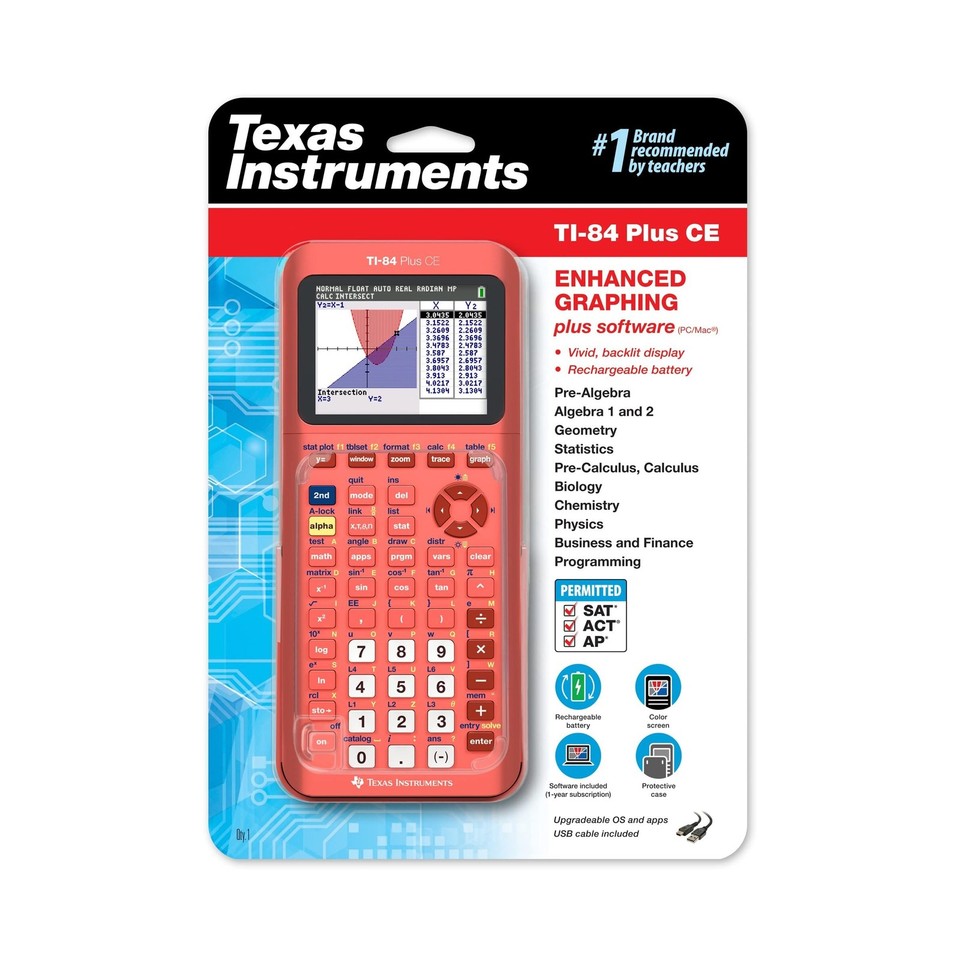 TI-84 Plus CE Color Graphing Calculator, Coral (Metallic) 33317209101| eBay