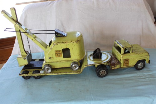 Vintage Tonka 1958 Hi-Way Dept Low Boy Semi and Shovel Green | eBay