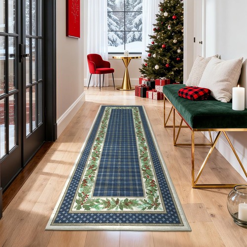 2x6 Christmas Runner Rug for Hallway: Machine Washable Christmas Runner ...