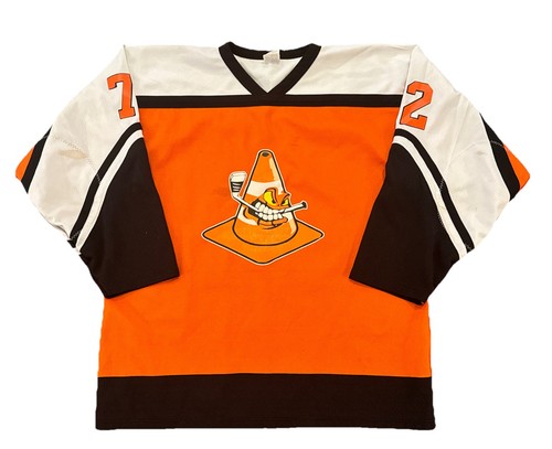 Pylons Hockey Jersey Mens Large Orange Traffic Cone | eBay