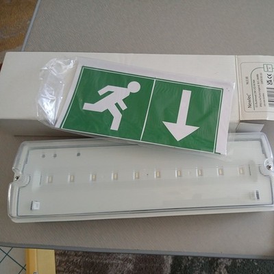 Newlec New 3 Hours LED Emergency Bulkhead Fire Exit Light Fitting IP65 ...