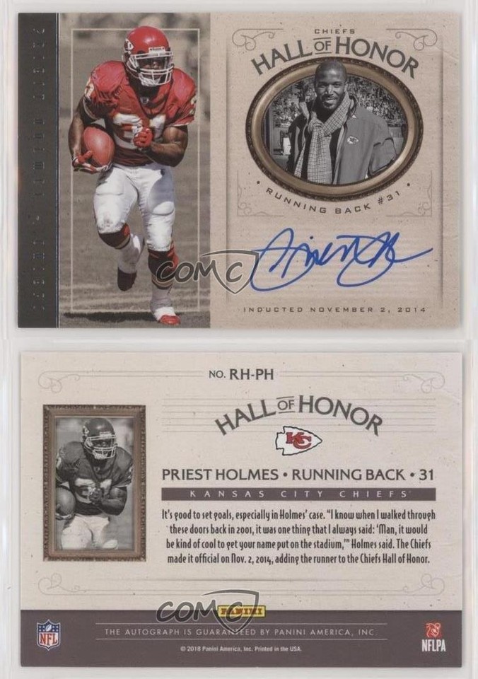 2018 Panini Gold Standard Franchise Honors Priest Holmes #RH-PH Auto ...