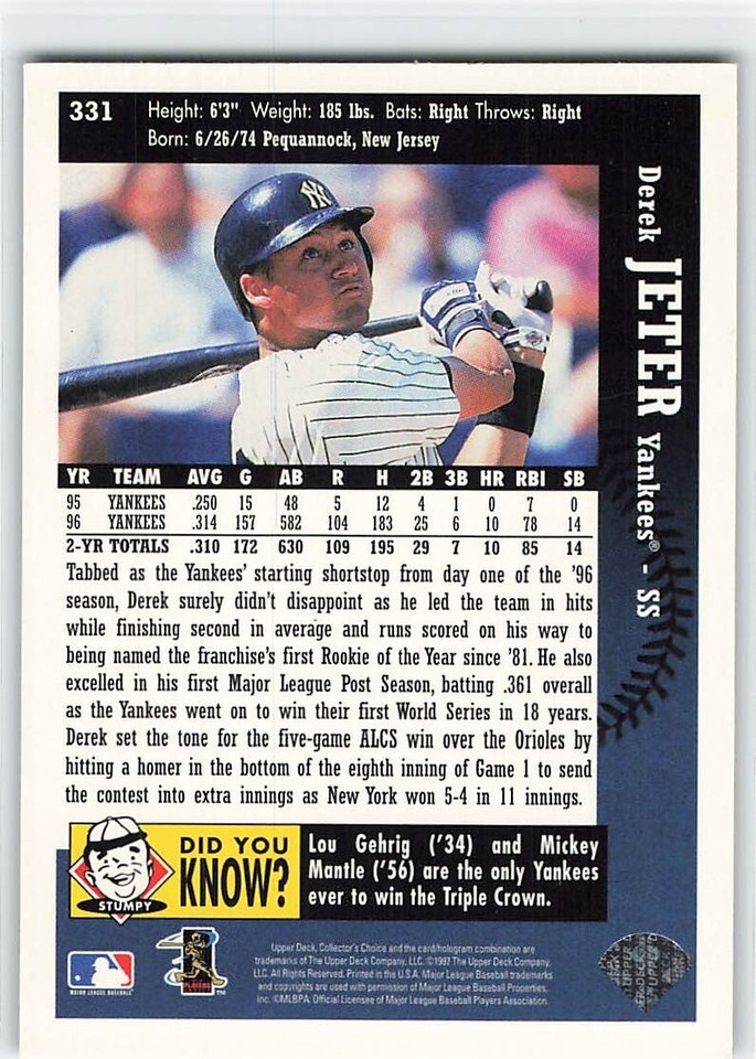 Derek Jeter Baseball Cards - RC's, Base Cards, Inserts, etc. - You Pick ...