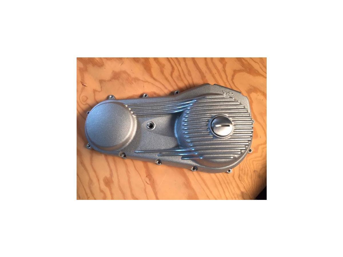 EMD Moto Motorcycle Ribbed Primary Cover Semi Polished With Forward ...