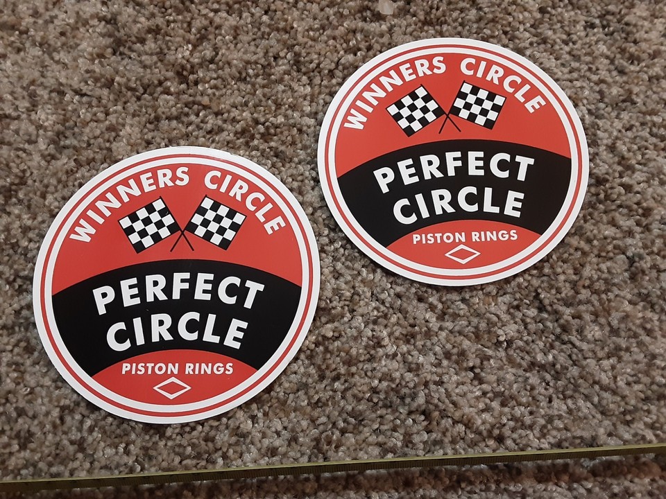 Lot of 2 Vintage Style Perfect Circle Piston Rings Racing Decals ...