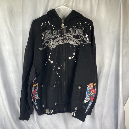 Blac Label Skulls Full Zip Hoodie Sweatshirt Jacket Mens 3XL Black | eBay