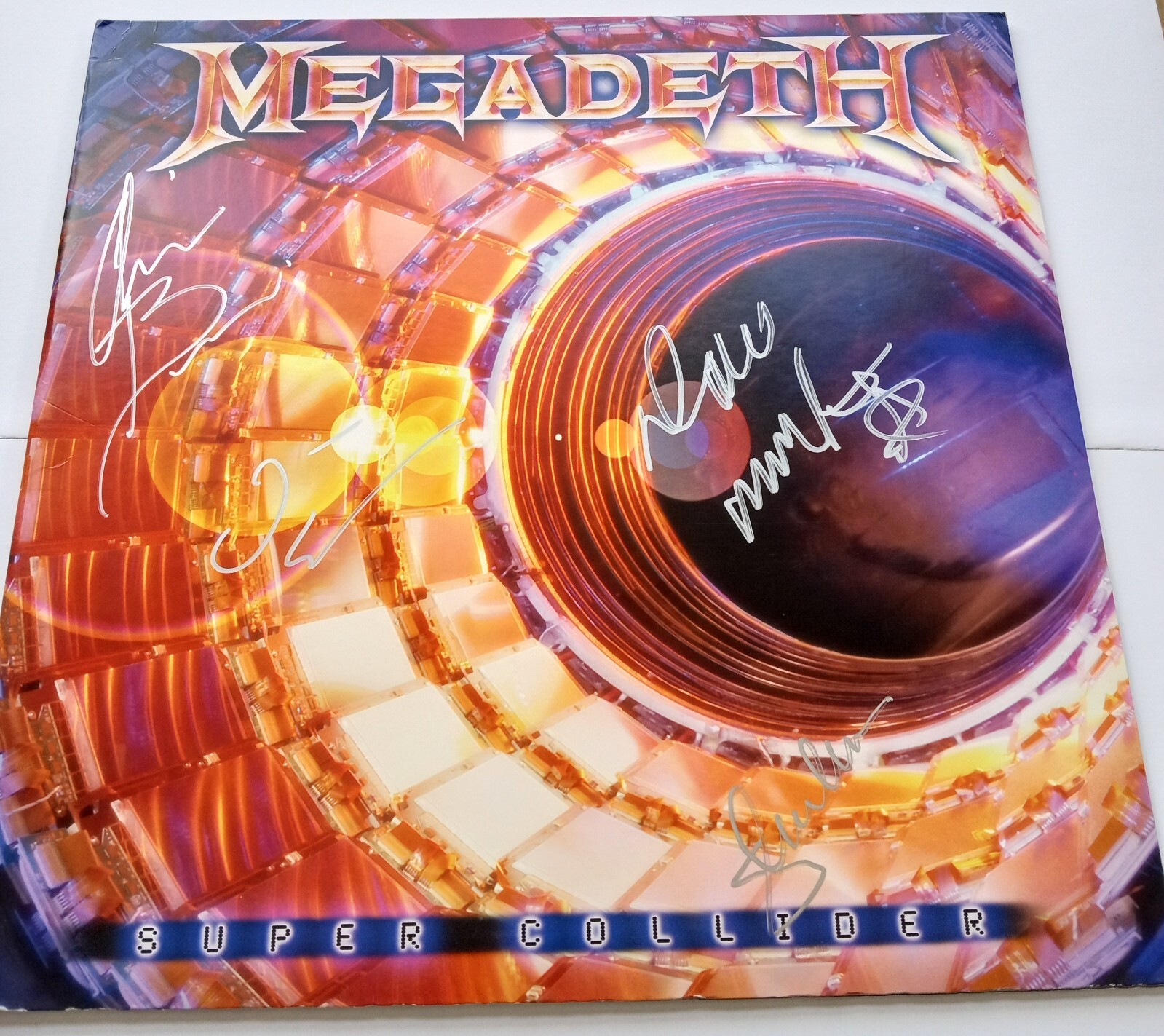 Megadeth Entire Band Signed Super Collider Vinyl LP Record Dave ...