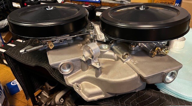 MOPAR "MAX WEDGE" INTAKE MANIFOLD / 2402726-1M - COMPLETE w/CARBS & AIR ...