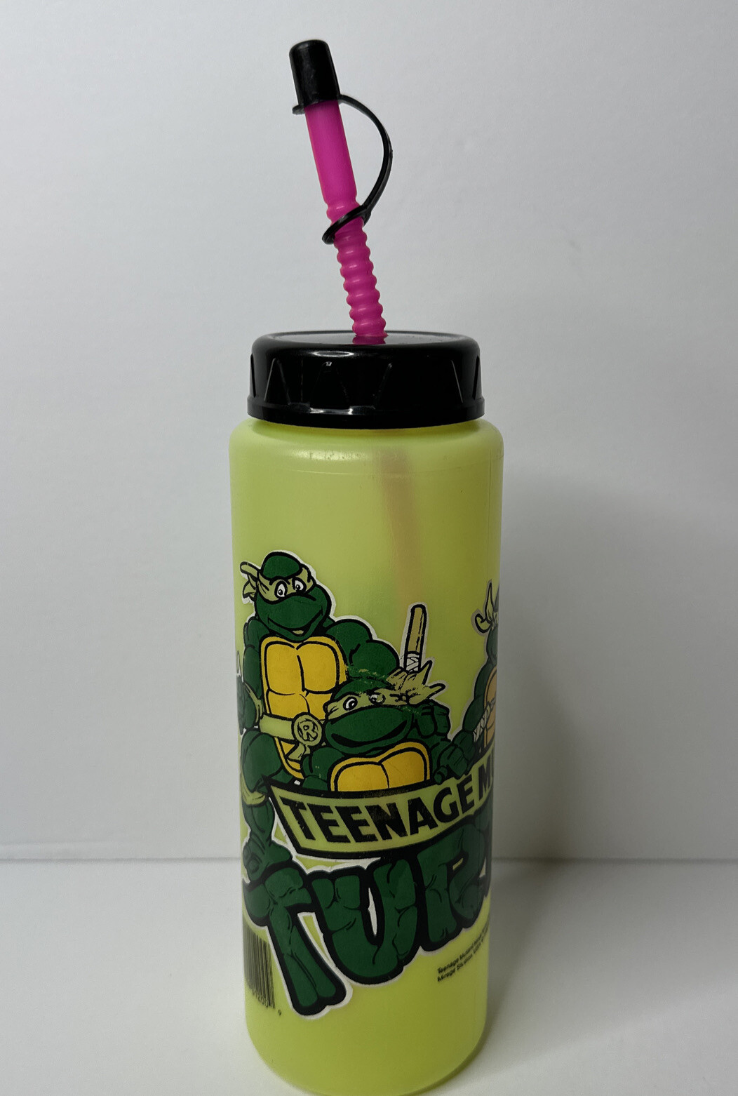 Vintage Teenage Mutant Ninja Turtles Neon Green Water Bottle Straw 1988 ...