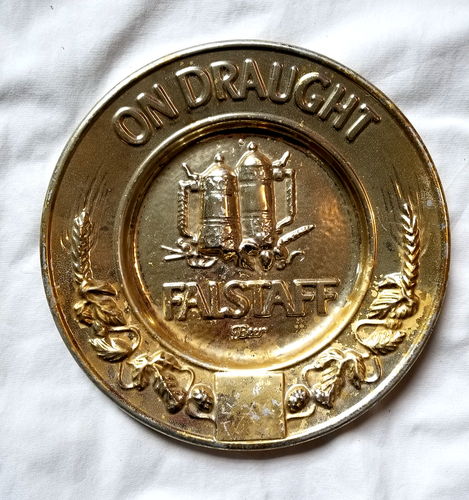 Falstaff Beer Plate Plaque sign Vtg Advertising On Draught Serving Tray ...