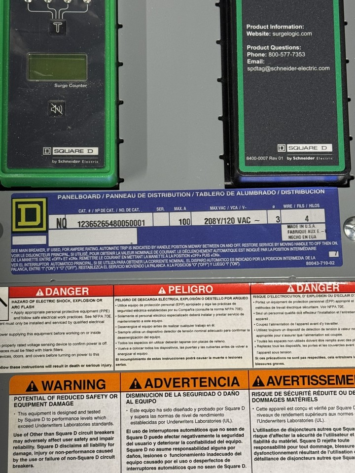 Breaker Panel - Square D 100Amp NF430L2C with Surge Logic Loaded 20amp ...