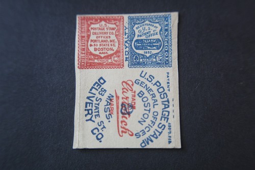 US POSTAGE STAMP DELIVERY CO. ESSAY? STAMPS BLOCK OF 3 - BOSTON - 1892 ...