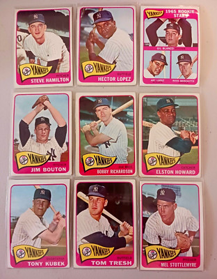 Lot of 9 1965 Topps YANKEES vintage baseball MEL STOTTLEMYRE Rookie ...