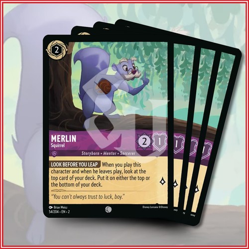 Disney Lorcana TCG: MERLIN - Squirrel x4 Rise of the Floodborn Common ...