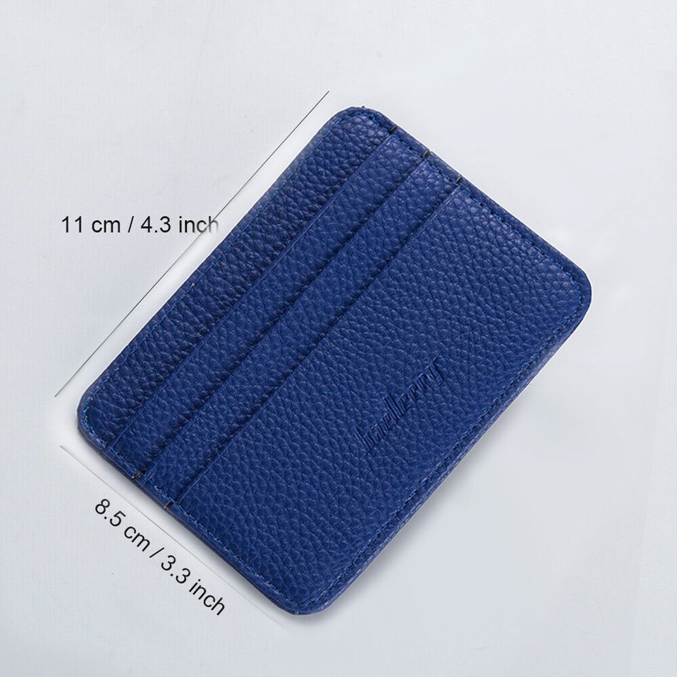 Men & Women Leather Slim Card Wallet Card Holder Bag ID Window Pocket ...