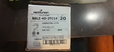 PENN-UNION BBLZ-4D-2TC14 2-HOLE TELECOM LUG Box of 20 Lugs | eBay