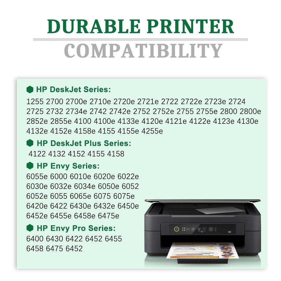 67xl Ink Cartridges for HP 67 Ink Deskjet 2700 2755 4155 Envy 6000 6055 ...