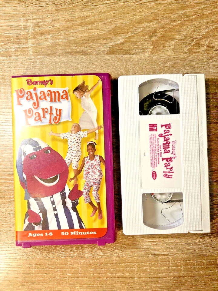 Barney’s Pajama Party VHS 2001 Video Tape Sing Along Songs Purple Case ...