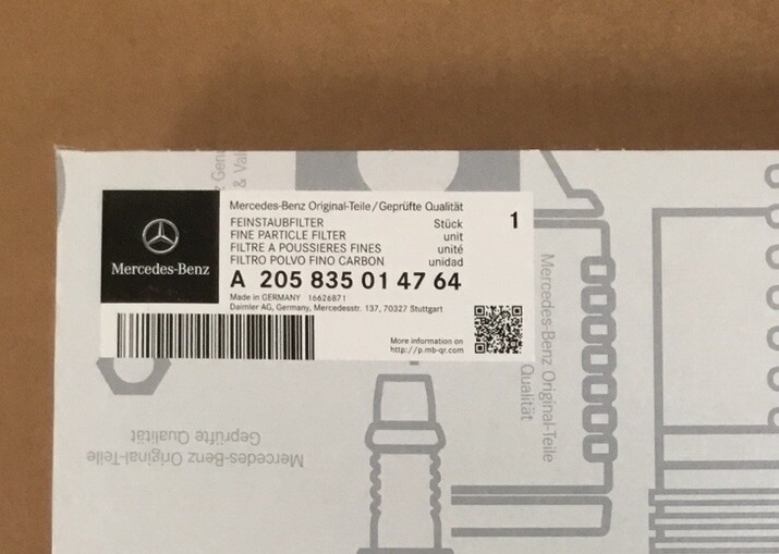 Mercedes-Benz C-class GLC E-class Pollen Cabin Filter A2058350147 for ...