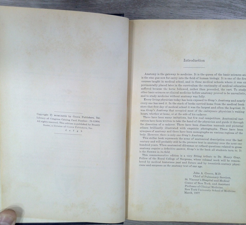 Gray's Anatomy Henry Gray 1972 Classic Collector's Edition Bounty Books ...