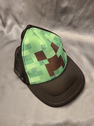 Minecraft Hat Baseball Cap Boys Youth Adjustable Green Black Mining ...