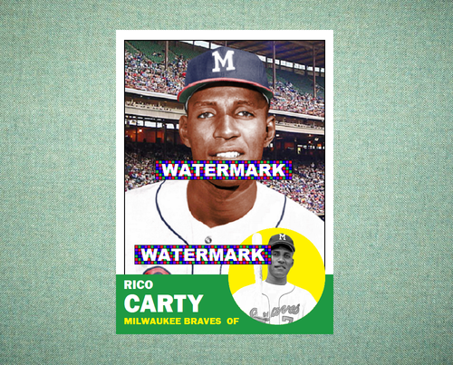 Rico Carty Milwaukee Braves 1963 Style Custom Baseball Art Card | eBay