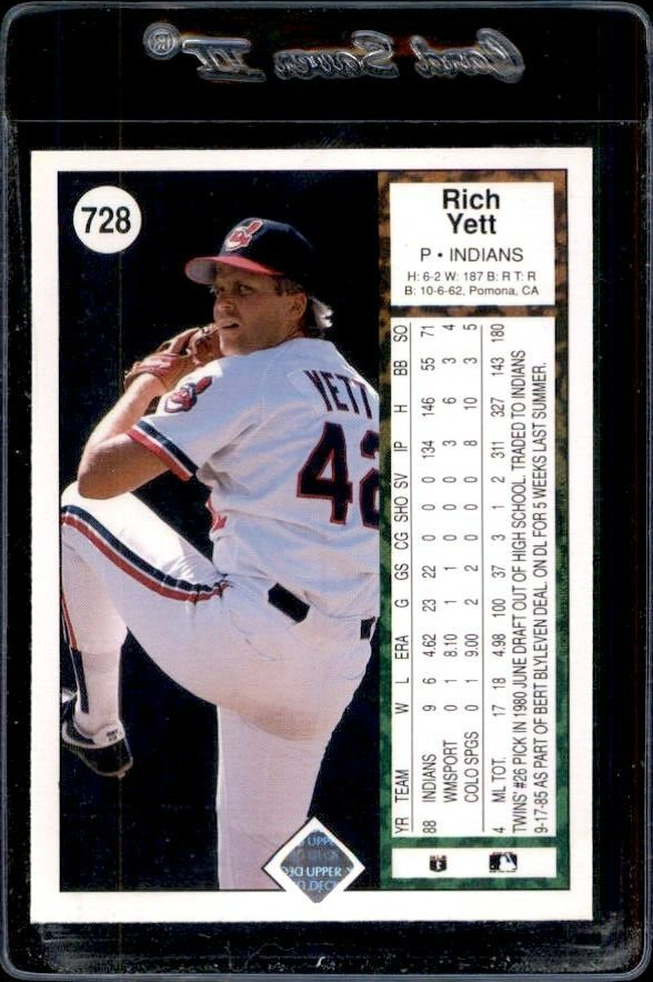 1989 Upper Deck #728 Rich Yett Cleveland Indians - Nice Card! | eBay