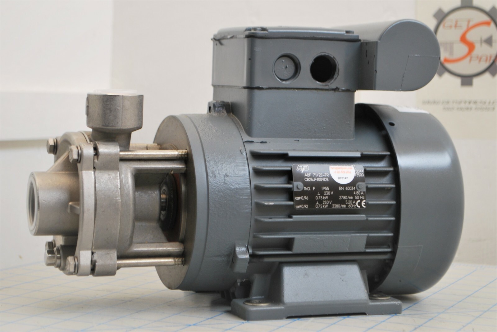 ABF 71 2E-7R/CENTRIFUGAL PUMP-ATB 0.75KW-35 LPM-TEMOTEK CHILLER 007-22 ...