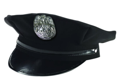 Forum Novelties Policeman Badge Cop Hat Black Halloween Costume ...