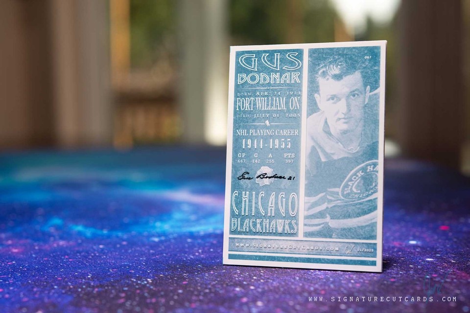 Gus Bodnar Chicago Blackhawks Vintage Signature Cut Card - Autographed ...