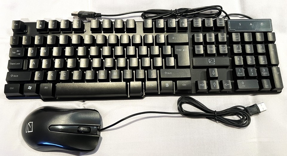 TF200 Rainbow Backlit Game Keyboard and Mouse Set Hollow Characters NEW ...