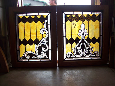 3 pc. set of elaborate windows beautiful bevel cuts magnificent design ...