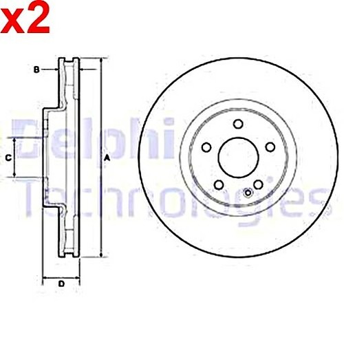 2x Brake Disc Delphi Fits MERCEDES VITO MIXTO W447 4474210012 for sale ...