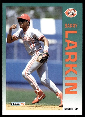 1992 Fleer Baseball Card Barry Larkin Cincinnati Reds #411 | eBay