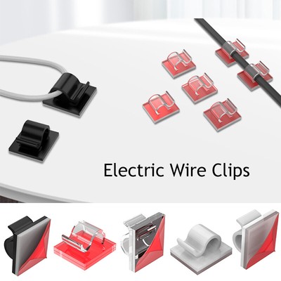 Self Adhesive Cable Clips Mounts Wire Conduit Tubing Nylon 6mm, 10mm ...