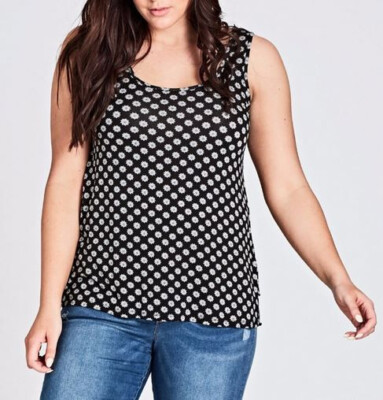 NEW CROSSROADS RUFFLE BACK TANK MONO PRINT SIZE 10, 16 | eBay Australia