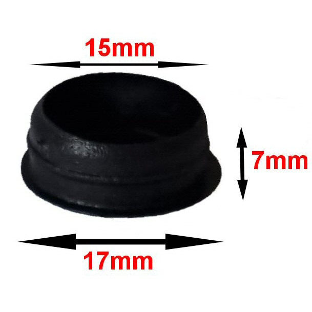 20 Plastic End Caps Round Cover 15mm 17mm Plug Insert Hole Tube Black ...