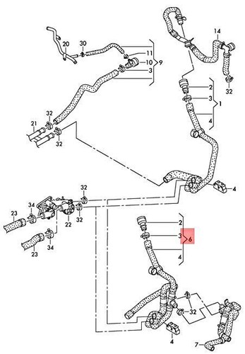 NEW VW SEAT SHARAN SYNCRO 4MOTION ALHAMBRA 7N1 COOLANT HOSE 7N0121156AN ...