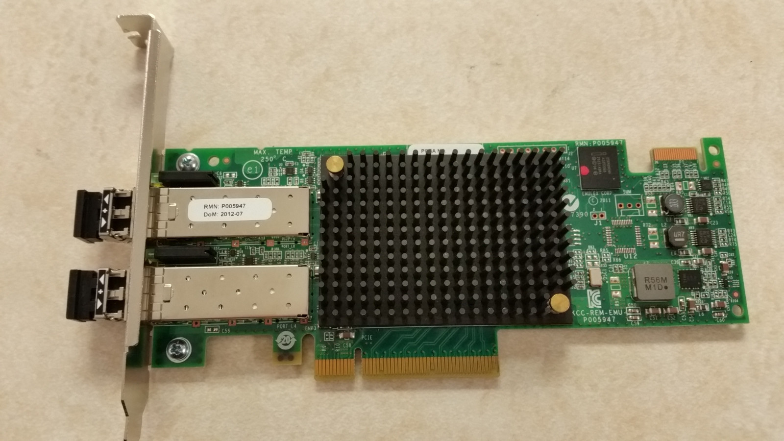 LPE16002 EMULEX LIGHTPULSE 16GB FIBRE CHANNEL 2P PCI-E HOST BUS ADAPTER ...