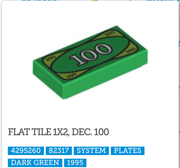 NEW LEGO PIECE-FLAT TILE 1X2, DEC. 100 QTY 2 | eBay