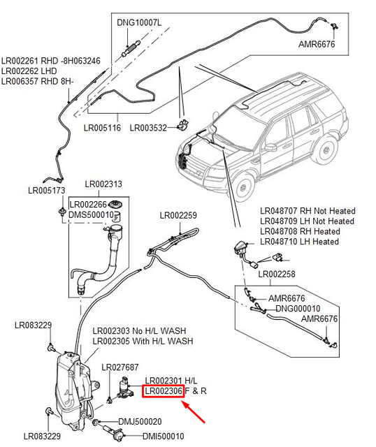 Genuine Land Rover FREELANDER 2 Windscreen Washer Pump LR002306 for ...