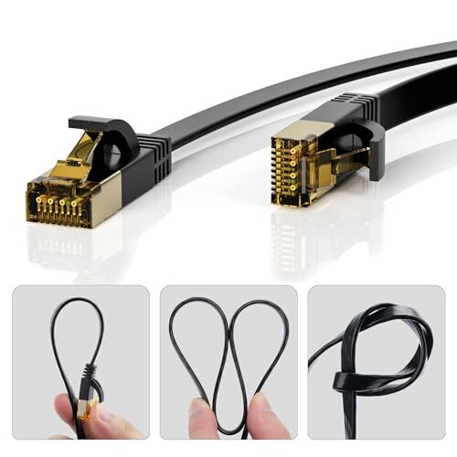 Cat 7 Ethernet Cable 35 FT Cat7 Flat High Speed 10Gbps 600MHz Shielded ...