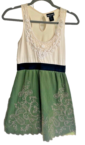 Vintage 90s Women’s Boho Embroidered Mini Sundress Size S Crochet ...