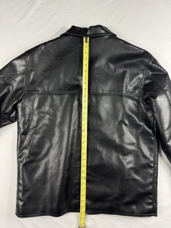 Armani A Collezioni Italian Men's Black Faux Leather Jacket Size Large ...
