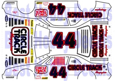 #44 Circle Track Black Numbers 1/24th - 1/25th Scale Waterslide Decals ...